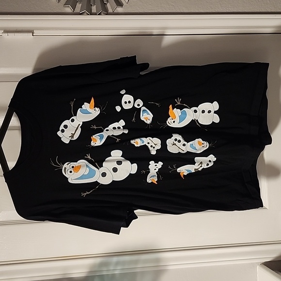 Disney | Shirts | Disney Frozen Olaf Xl Shirt Black | Poshmark